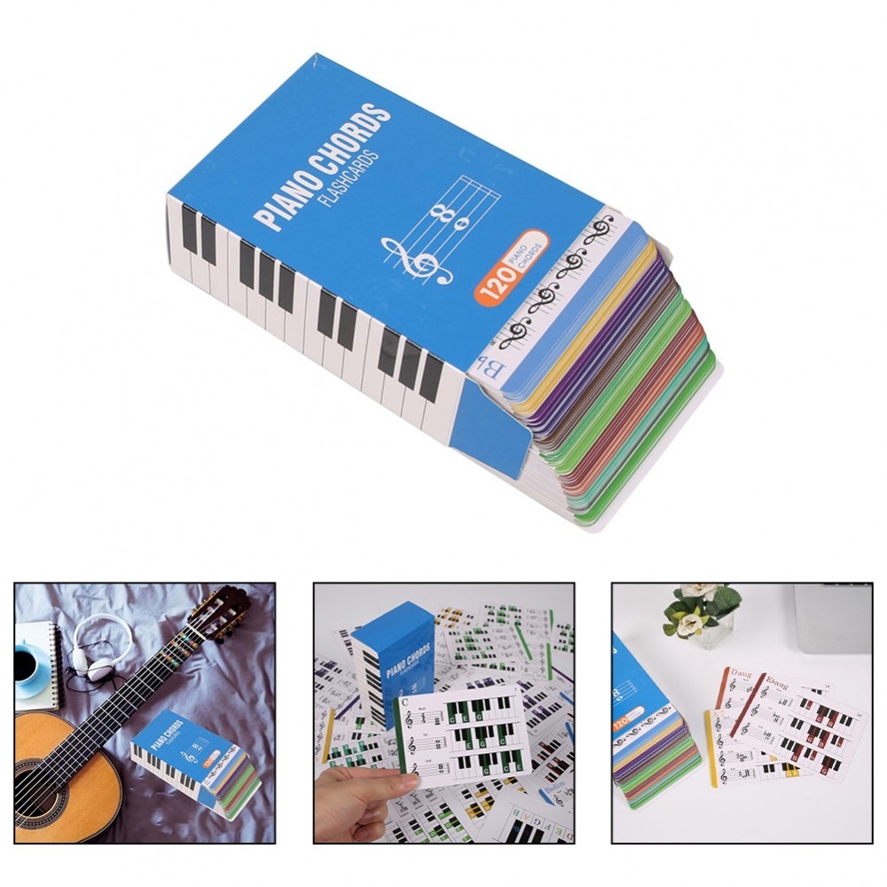 Kids Piano Chord Flashcards Set 120PCS with Color Coded Learning Chart ...