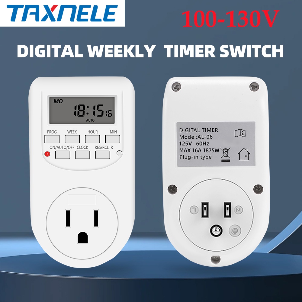 AL-06 110V 125V 130V Digital Timer Switch Electronic 12/24 Hour Weekly ...