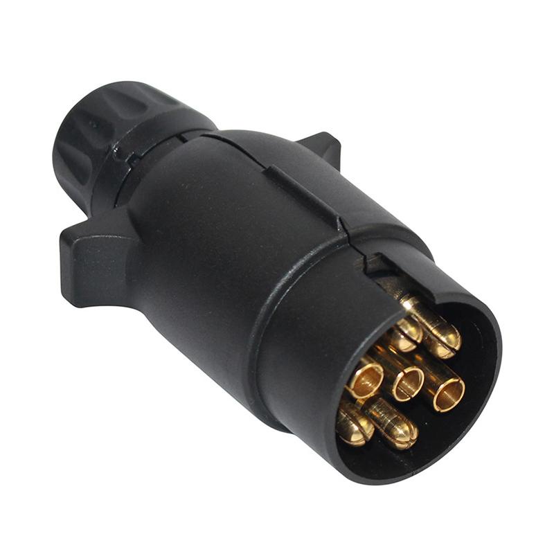 POSSBAY Universal 7-Pin Car Trailer Truck Connection Plug 7-Pole Wiring ...