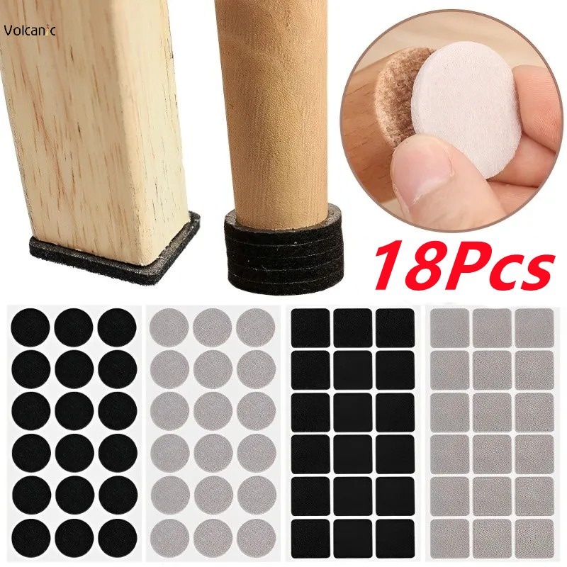 18Pcs/Sheet Practical Self Adhesive Table Leg Feet Felt Pads Anti ...