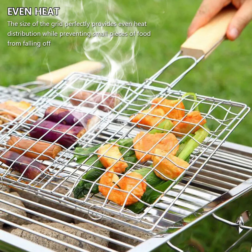 Barbecue Net Stainless Steel Barbecue Grilling Basket Fish Shrimp ...