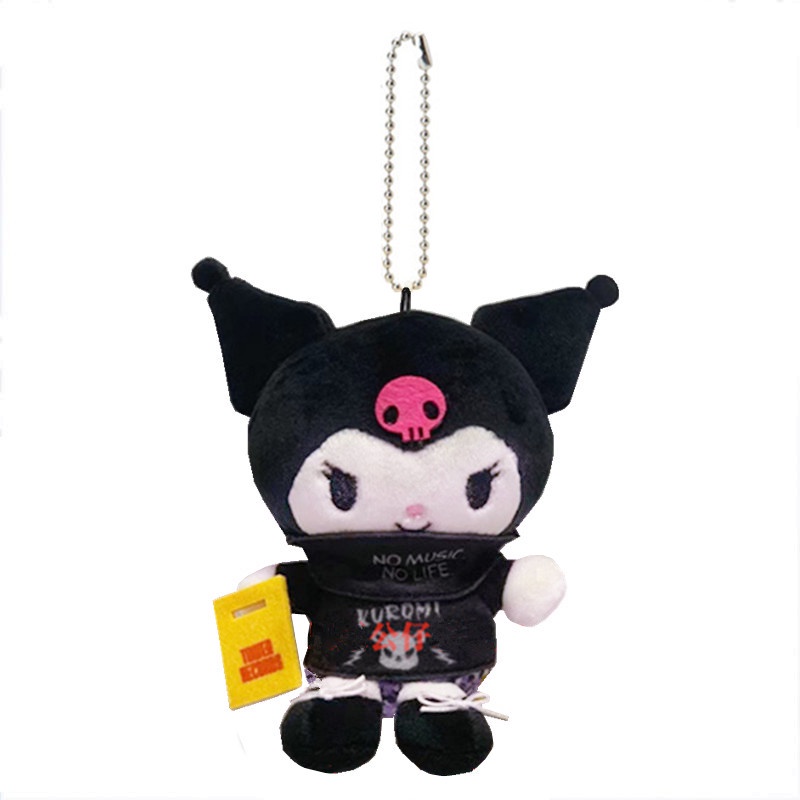 Kuromi With Mask Plush Keychain Music Key Chain Keyring Cute Kawaii ...
