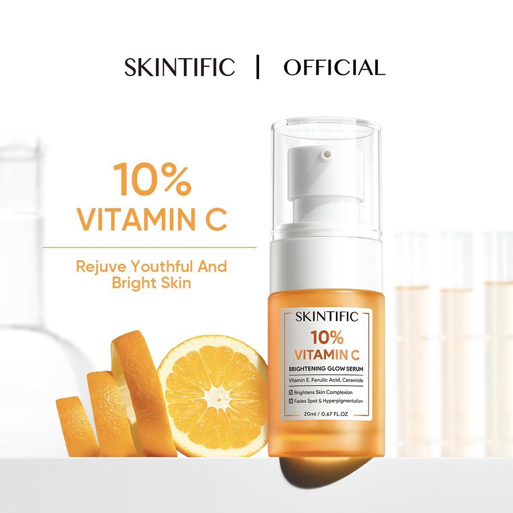 SKINTIFIC 10% Vitamin C Brightening Serum Skin Care Glowing Skin Anti ...