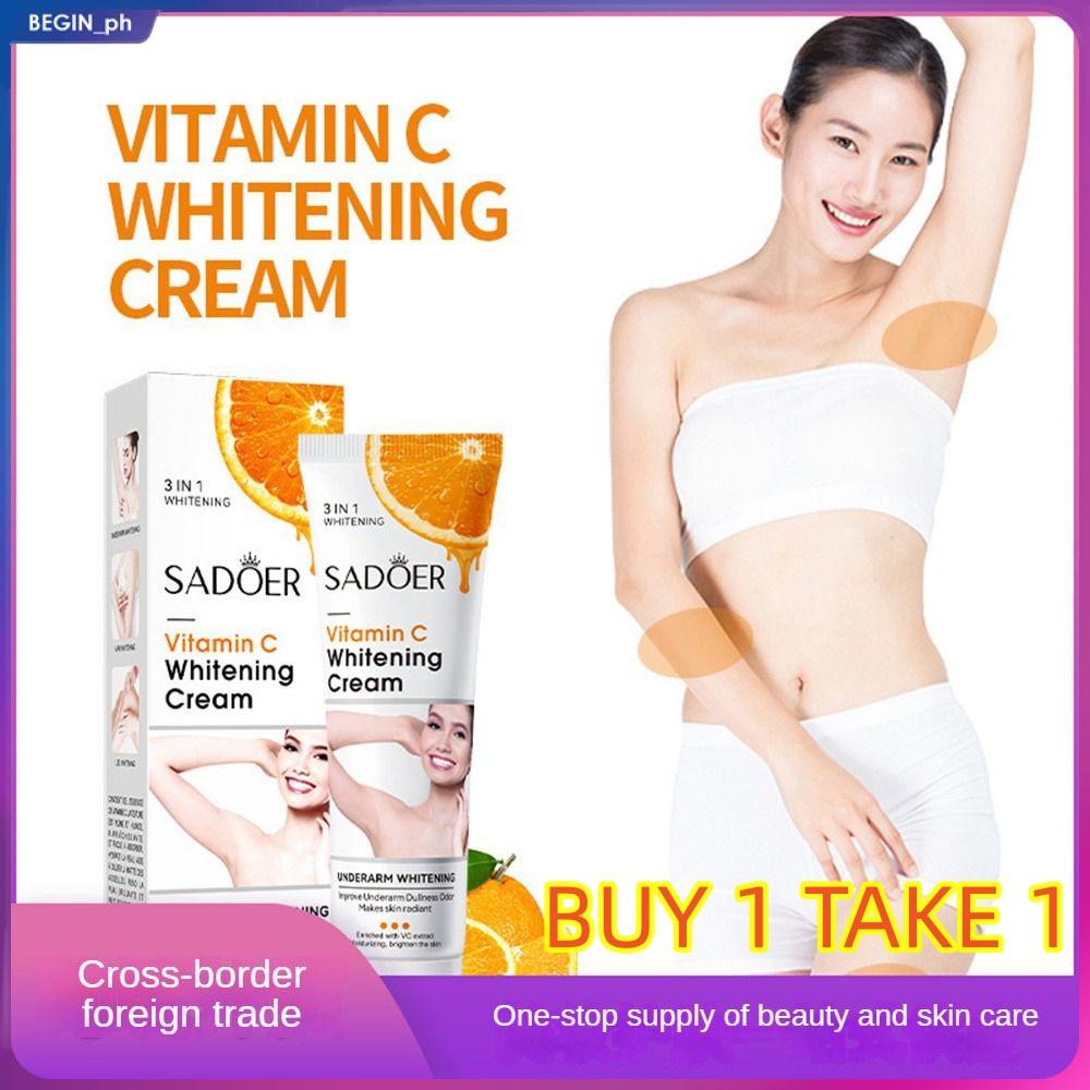 SADOER Vitamin C Whitening Skin Cream Underarm Whitening Moisturizing Brightening Body Lotion ...