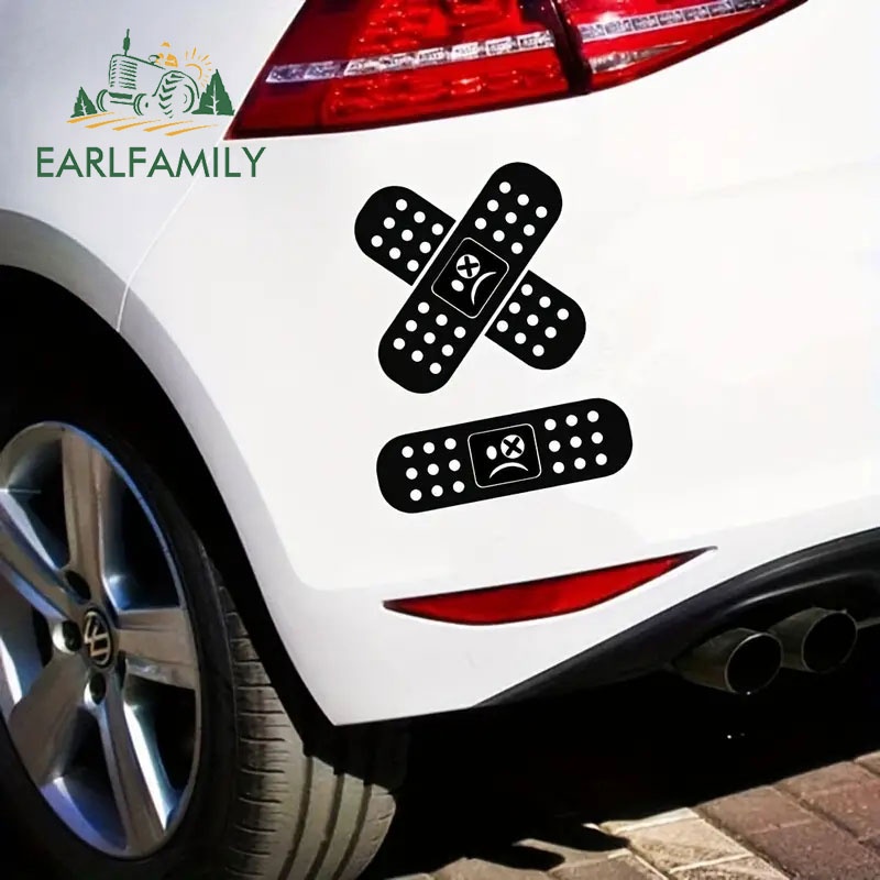 EARLFAMILY 13cm Black Bandage Car Sticker for Car Door Motorcycle ...