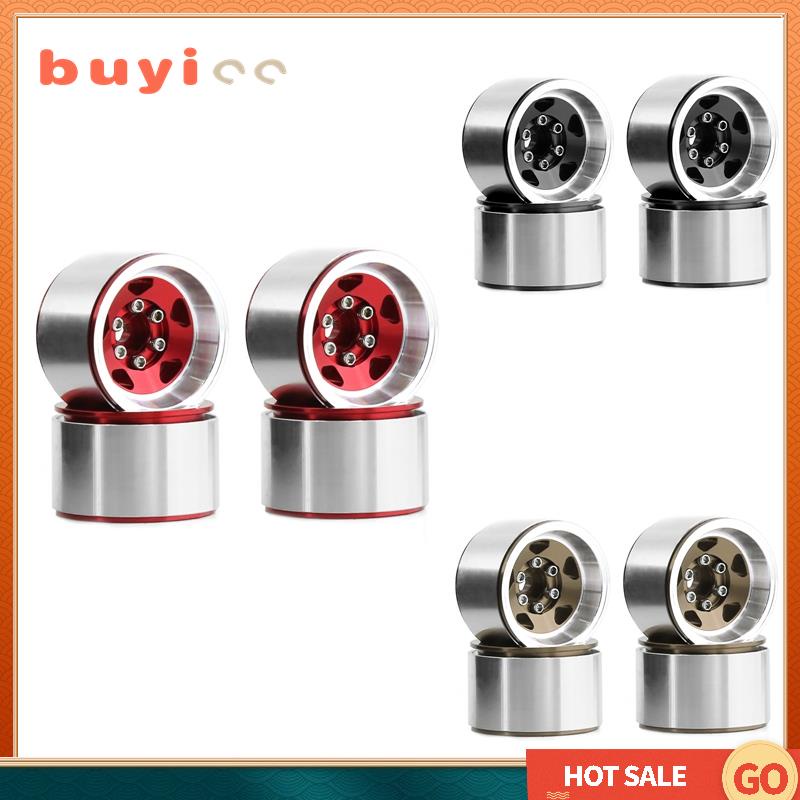 【Buyi00】4PCS 1.0 Inch Aluminum Alloy Beadlock Wheel Hub Rims for RC ...