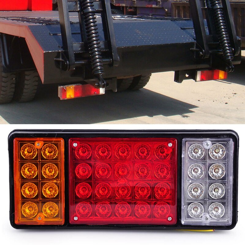 1Pair Truck Brake Light 12V 24V Stop Turn Rear Tail Trailer Signal Lamp ...