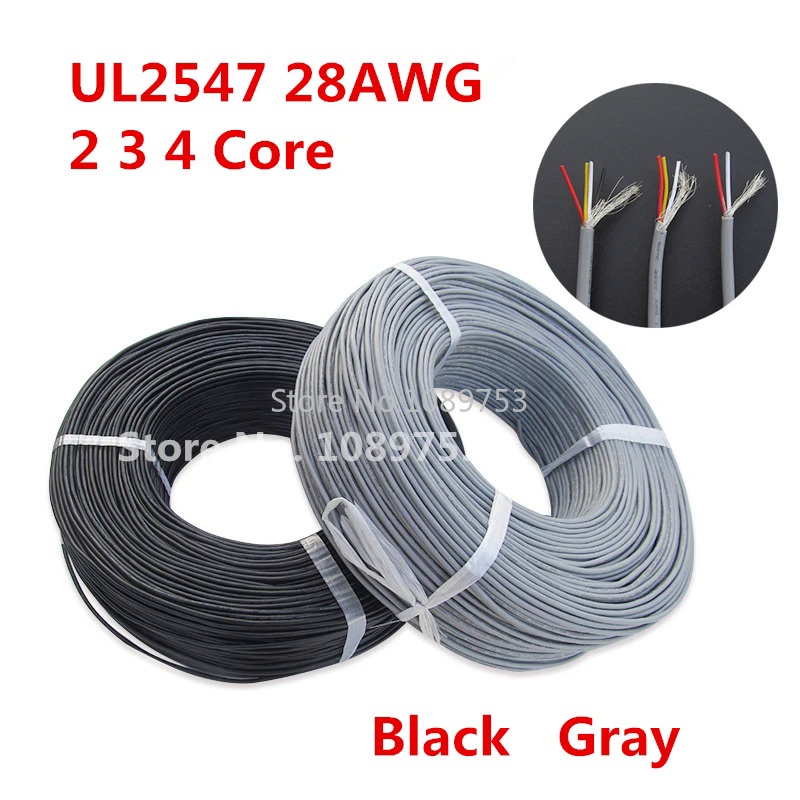 5 Meters Shielded Wire UL2547 28AWG 2 3 4 Core 2.1 Channel Audio Line ...