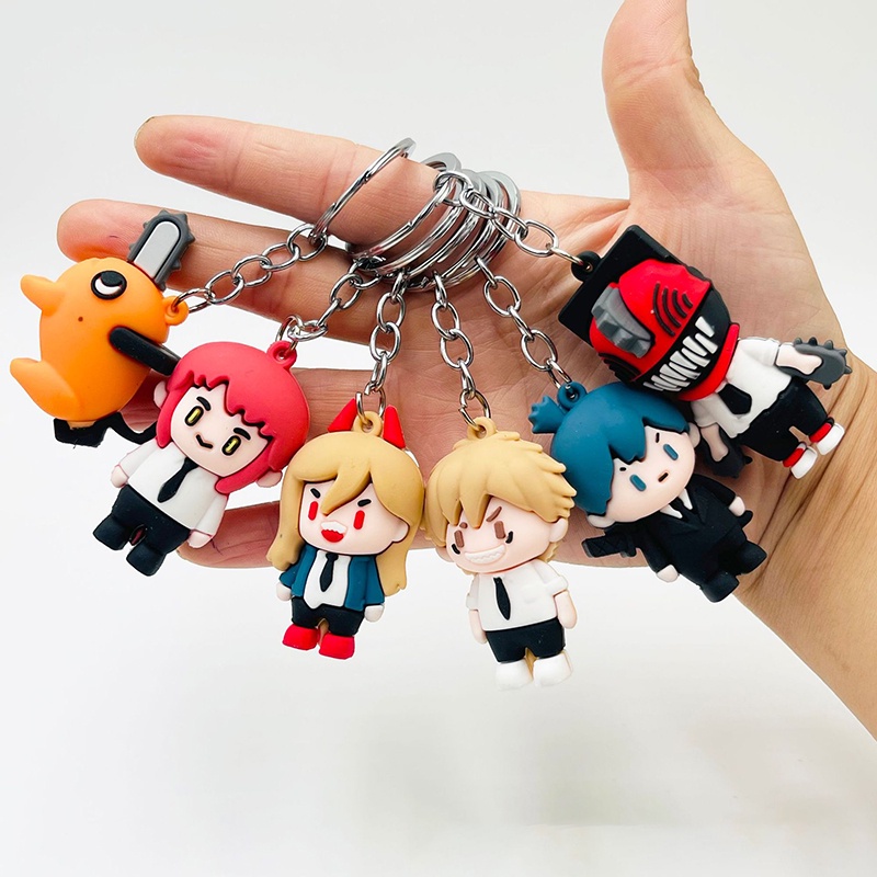 Chainsaw Man Key Chain Ring Cute Anime Keyring Accessories Pendant ...