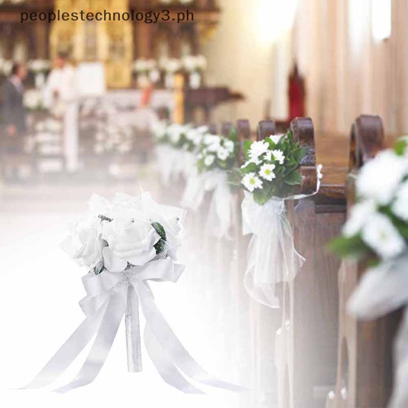 （party） Hand Bunch Bridal Holding Flower Artificial Rose Silk Bouquet ...