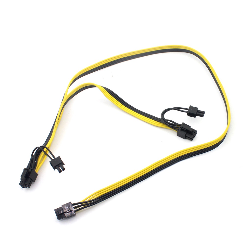 JMT Power Supply Cable Modular PSU 6Pin to Double 6+2P Cable Graphics ...