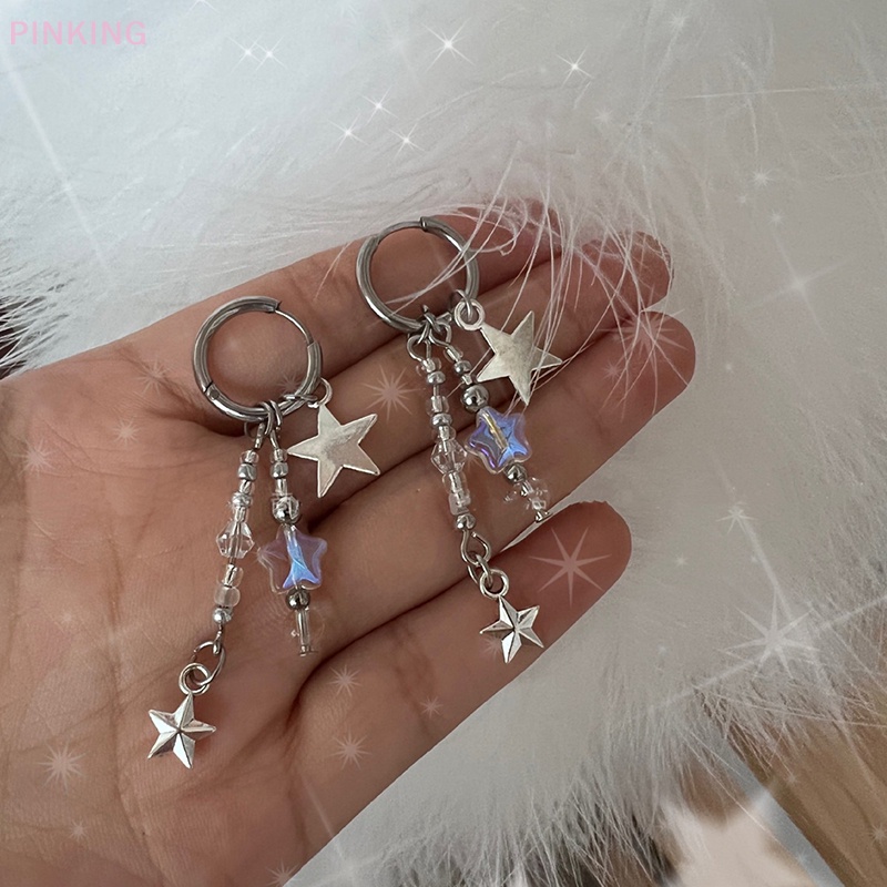 PINKING 1Pair New Y2K Irregular Pentagram Earrings Women's Sweet Cool Hottie Fashion Star sel ...