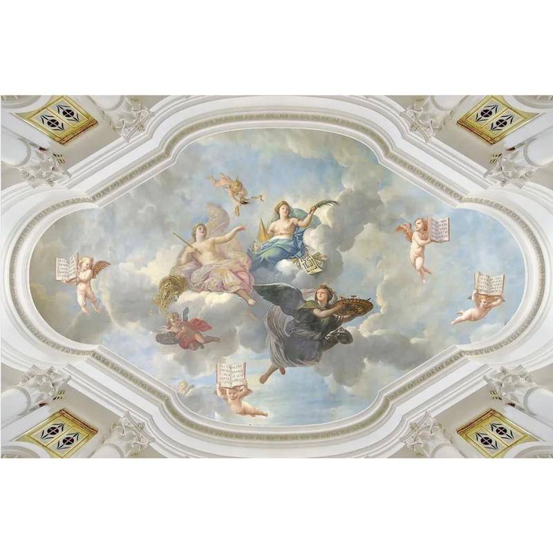 Custom Europe Style Angel Ceiling Frescoes Ceiling 3d Wall Murals ...