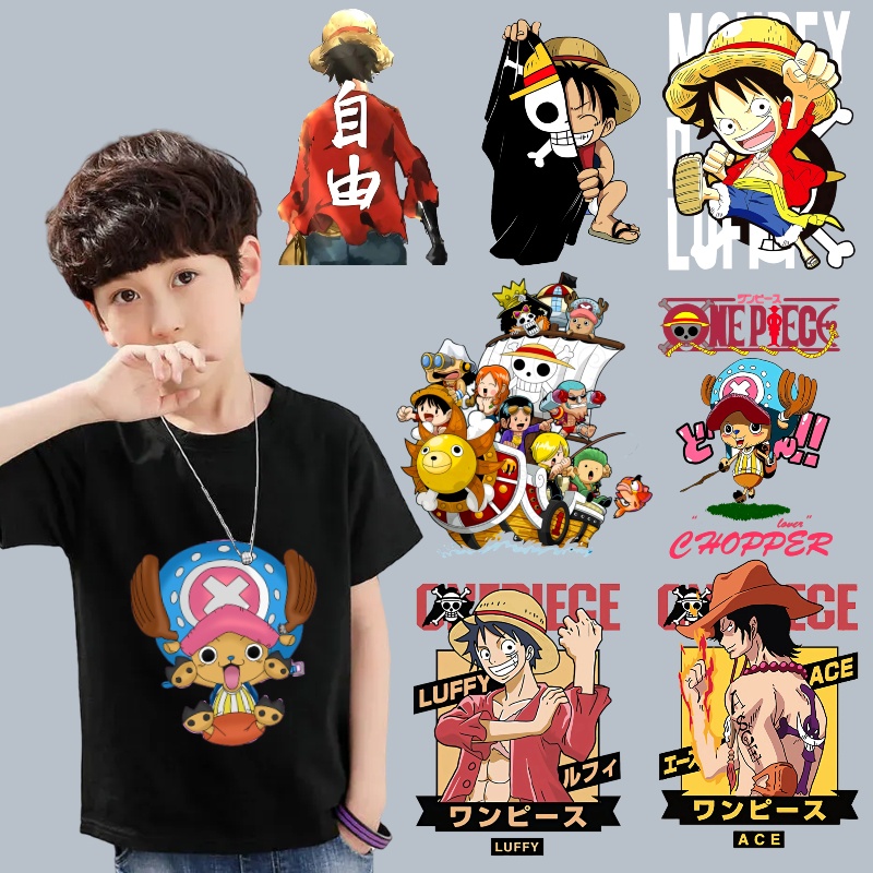 NEW One Piece Iron-on Patches Washable Luffy T-Shirt DIY Applique ...
