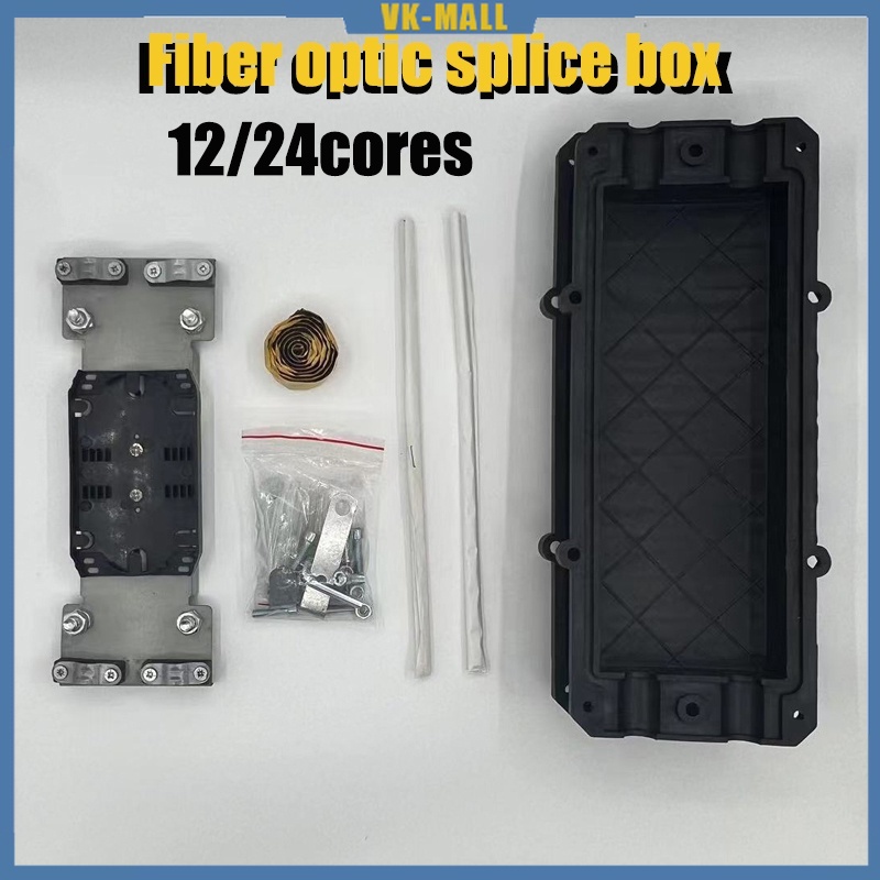 cod 12/24 Core Fiber Optic Splice BOX 2-in 2-out Waterproof Tray Fiber ...