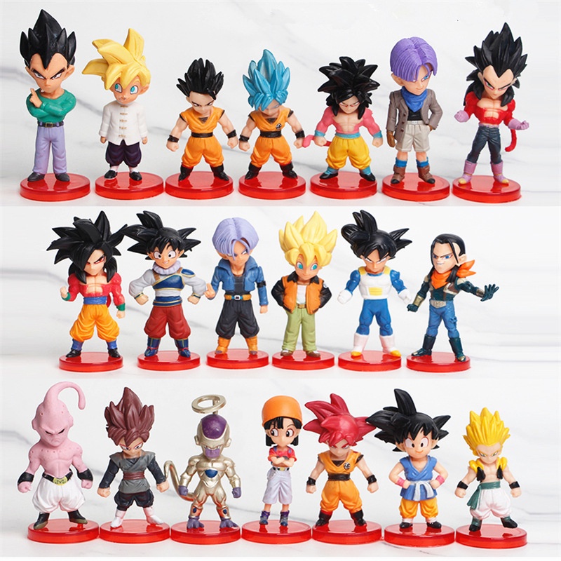 20Pcs/Set Dragon Ball Z Super Saiyan 4 Action Figure Toy Son Goku Majin ...