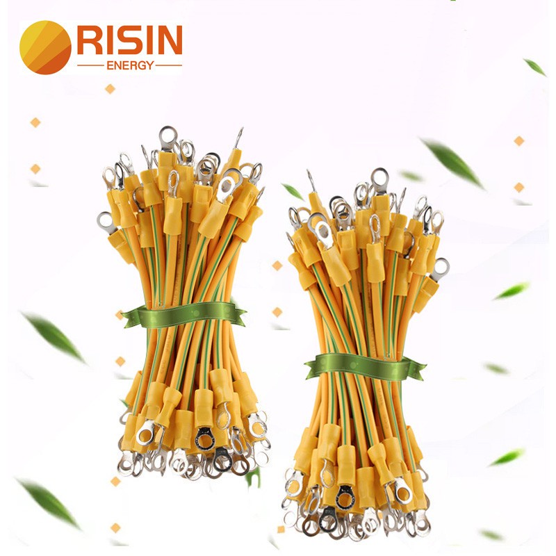Solar PV Jumper BVR Yellow Green Grounding Earthing Cable With Both End ...