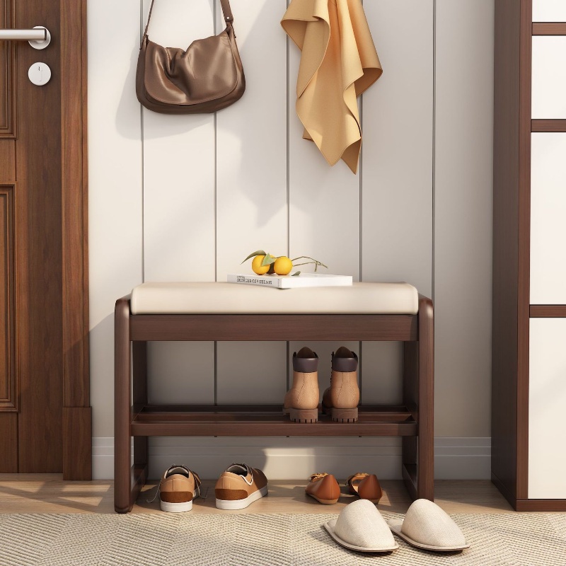 Solid Wood Shoe Bench Small Stool Home Living Room Entrance Door Stool ...
