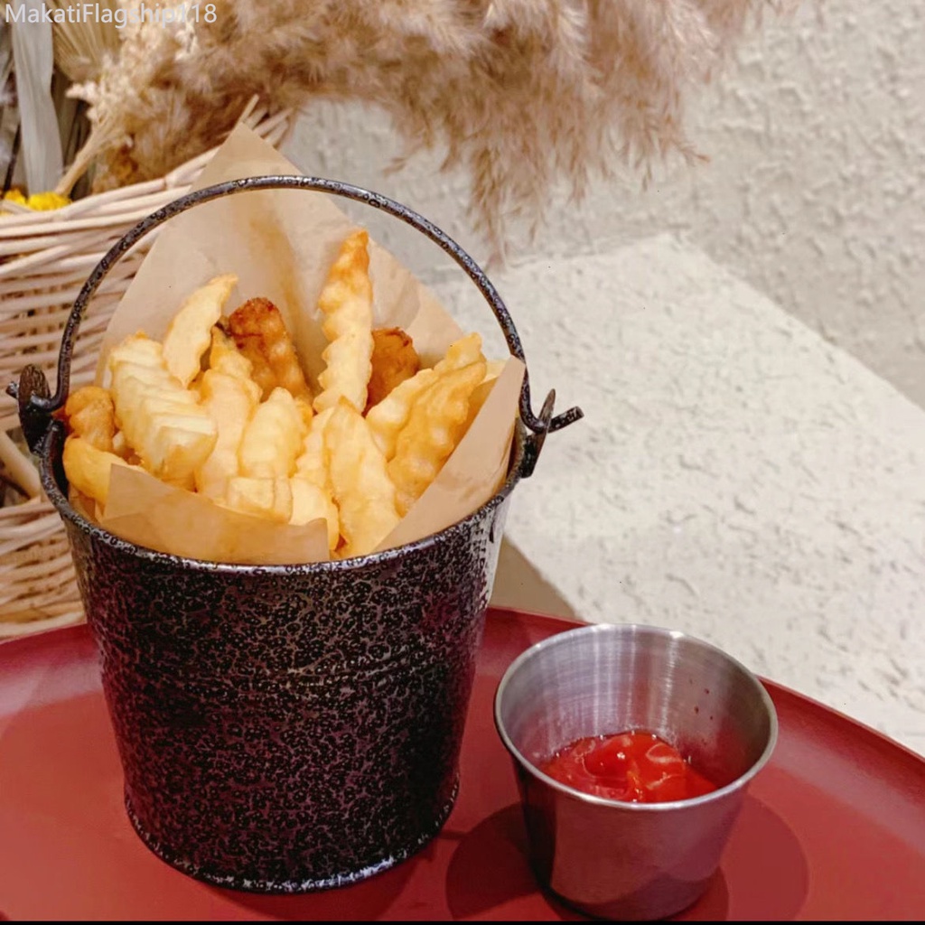 ♞Ins American Stainless Steel Mini French Fries Bucket Cafe Creative ...