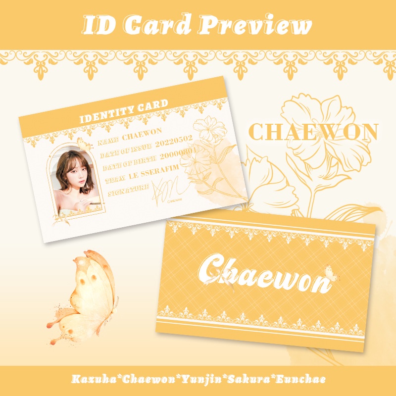 5pcs/set LE SSERAFIM ID CARDS Photocard chaewon sakura yunjin kazuha ...