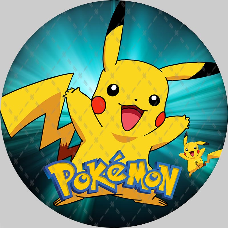 Pokemon Pikachu Round Birthday Backdrop For Photography Baby Shower ...