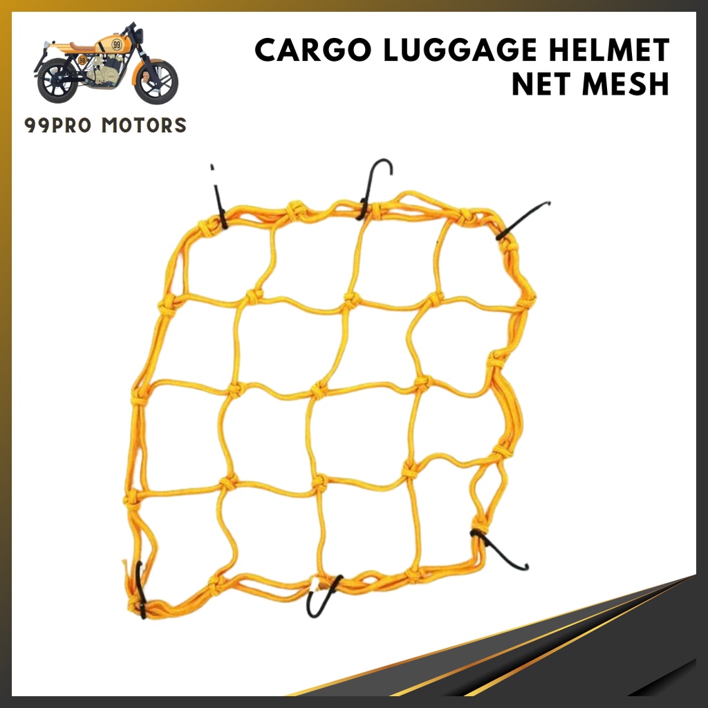 6 Hooks Hold Down Cargo Luggage Helmet Net Mesh Helmets | Shopee ...