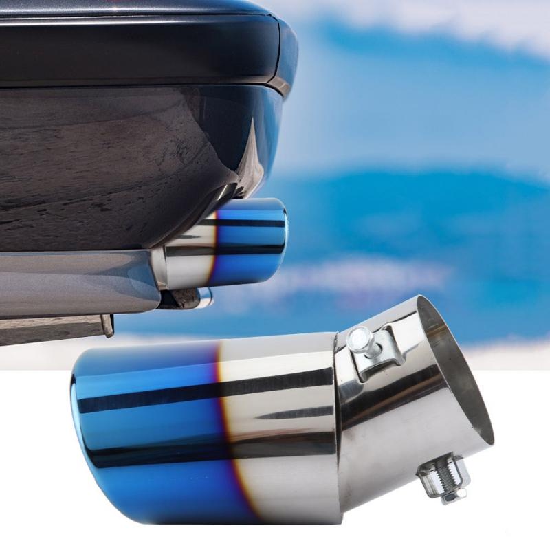 Universal Car Exhaust Muffler Tip Round Stainless Steel Chrome Tail ...