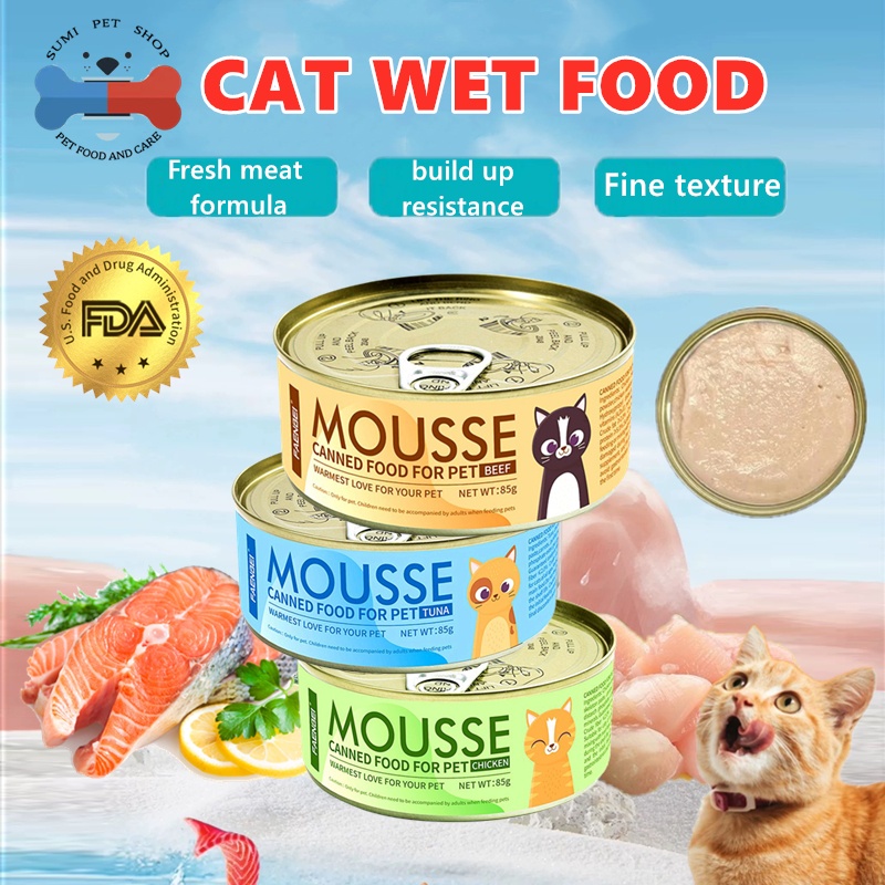85g Cat Wet Food Cat Mousse Pure Natural Organic Wet Canned Food Cat ...
