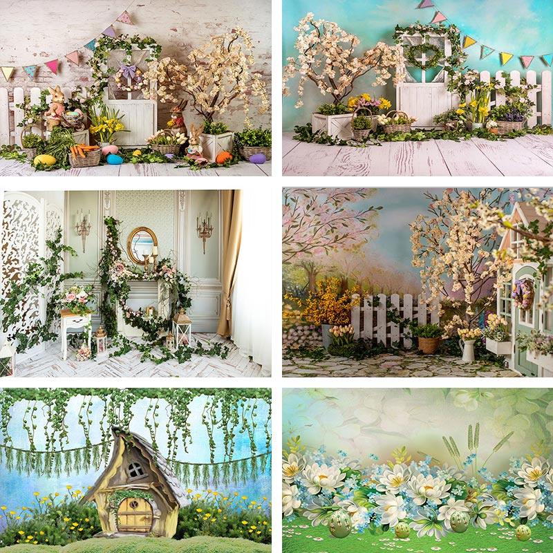 Spring Easter Rabbit Birthday Backdrop Photography Baby Shower Kids ...