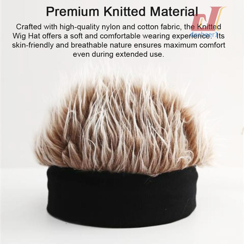 Wig Hat Funny Knitted Cap Wig Headband Novelty Hair Hat Comfortable ...