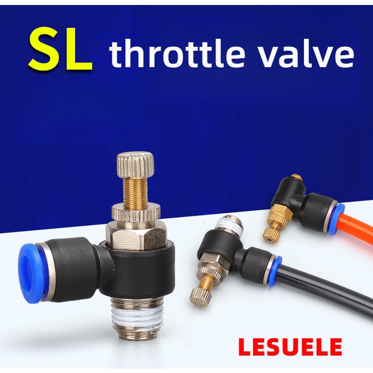 Lesu Pneumatic Air Pipe Joint Cylinder Speed Regulating Valve SL8-02 Adjustable Throttle Valve ...