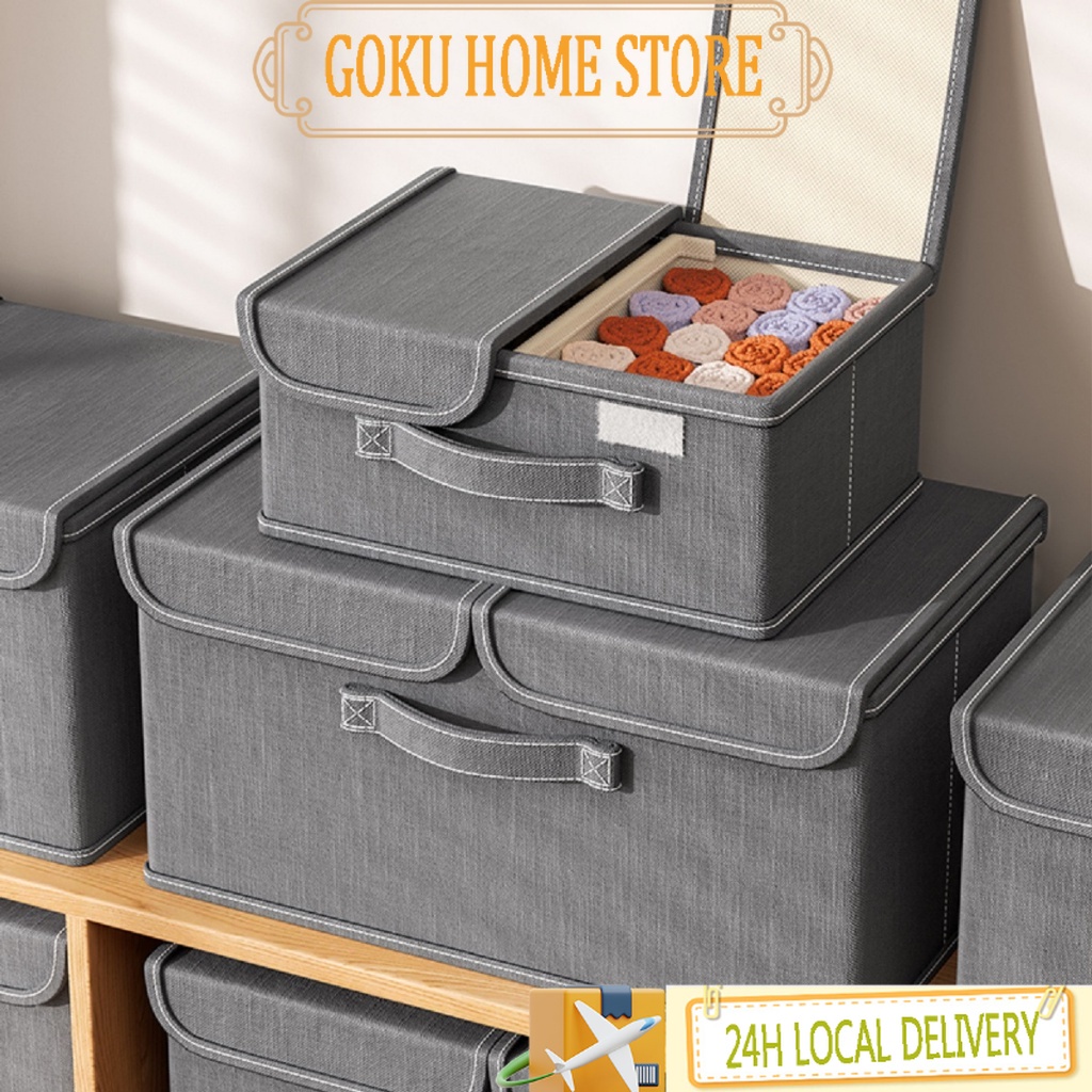 Fabric Storage Box Household Folding Storage Box With Lid Folding ...