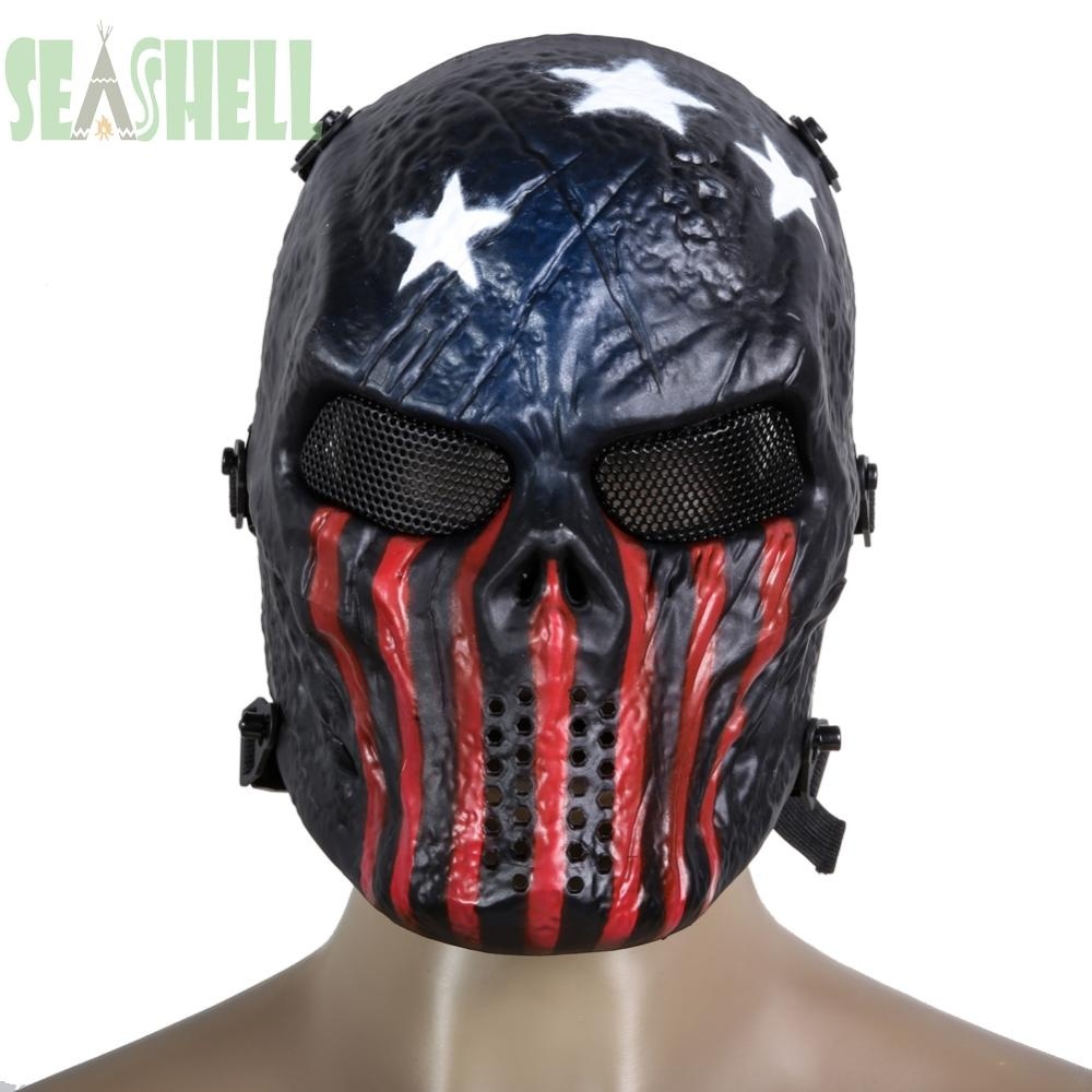 Airsoft Paintball Full Face Protection Skull Mask Army Outdoor Supplies ...