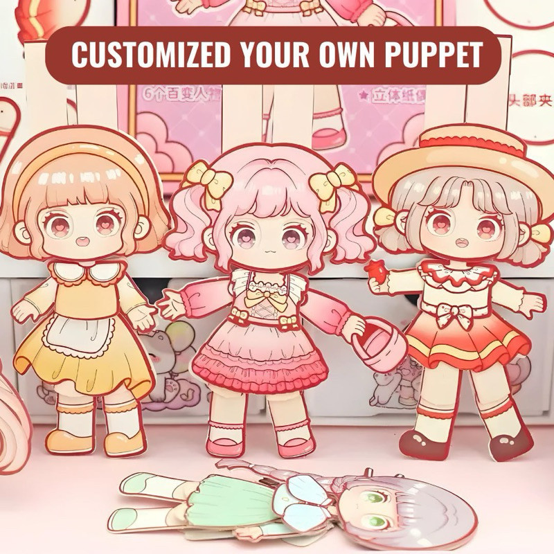 Telado Paper Puppet Paper Doll Activity Toys with 6 characters | Shopee ...