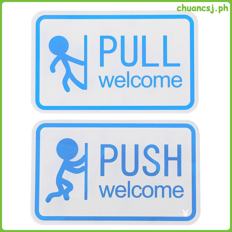 2 Pcs Sliding Glass Door Sign Self-stick Push Pull Signs for Doors ...