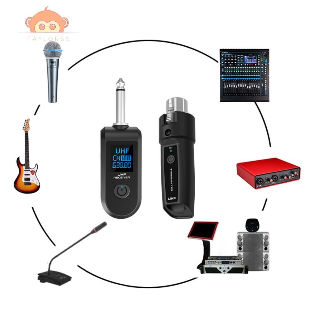UHF XLR Adapter System Wireless Microphone Transmitter Receiver System ...
