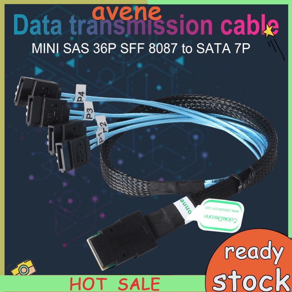 Internal Mini SAS SFF-8087 36-Pin to 4 SATA 7-Pin Forward Breakout Cable [avene.ph] | Shopee ...