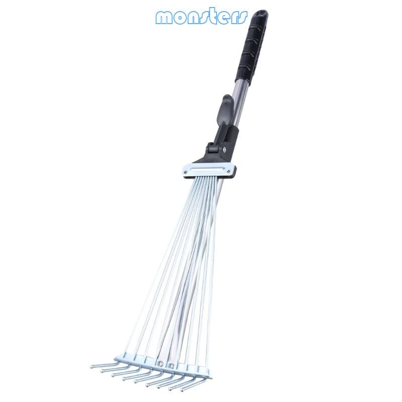 Mon Telescopic Metal Rake Adjustable Garden Leaf Rake Camp Rake ...