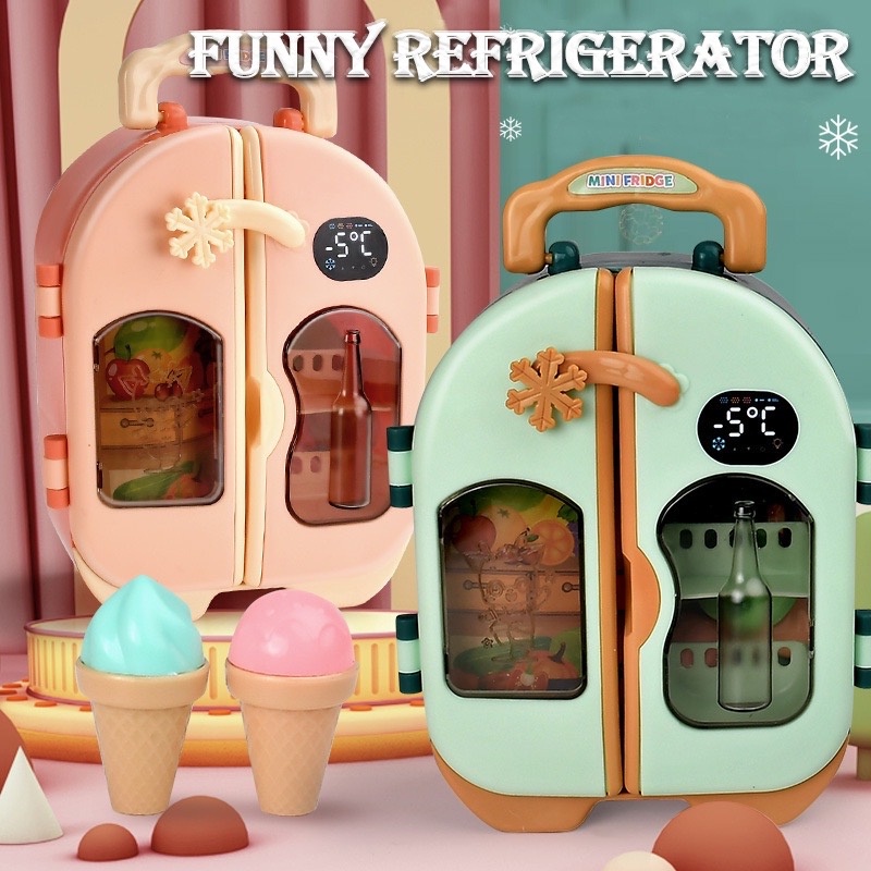 Simulation fun electric refrigerator toy home appliance double door ...