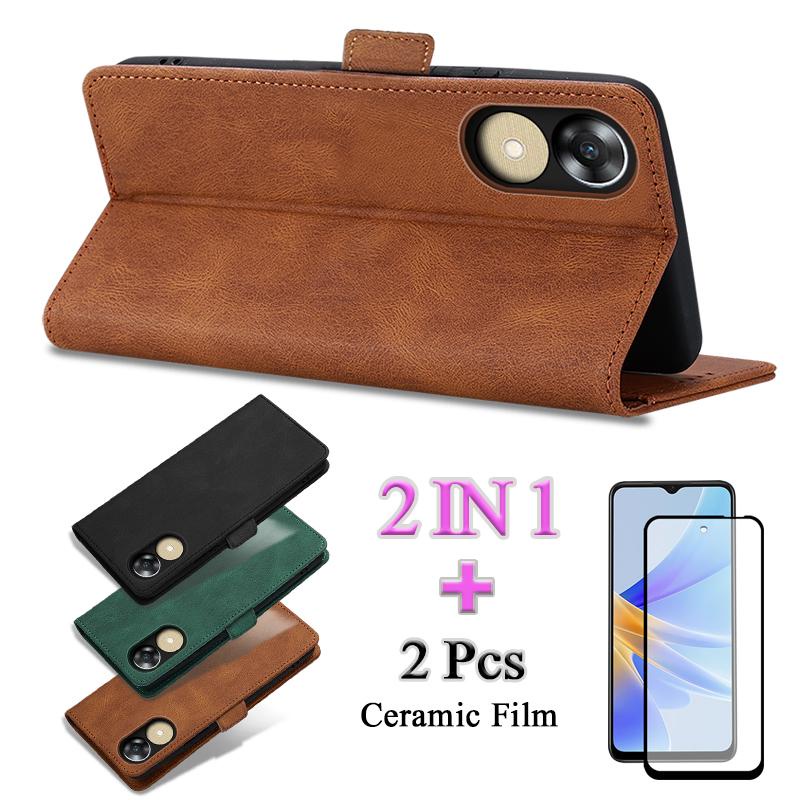 2 IN 1 For OPPO A17K Phone Case Foldable Flap Leather With Two Piece ...
