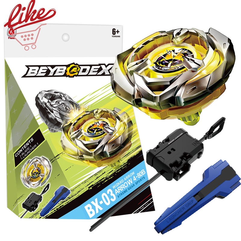 Beyblade X BX-03 Wizard Arrow 4-80B Beyblade Xtreme with Launcher Grip Set for Beyblade Burst ...