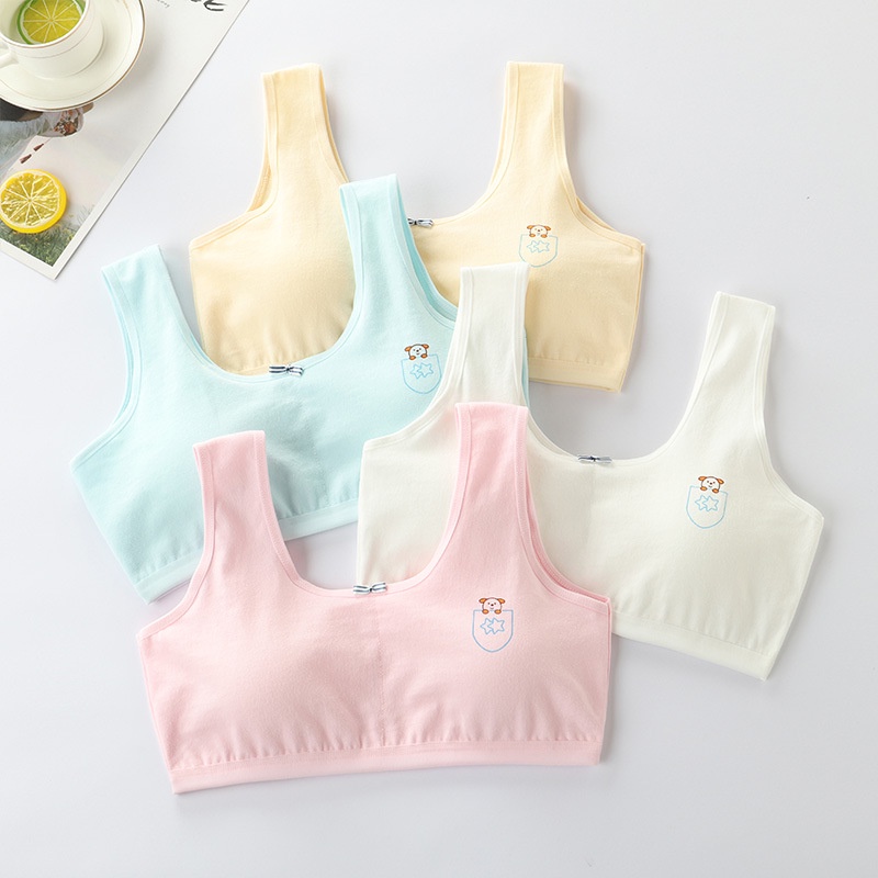 Student Underwear Developmental Small Vest Pure Cotton Girl Anti-Bump ...
