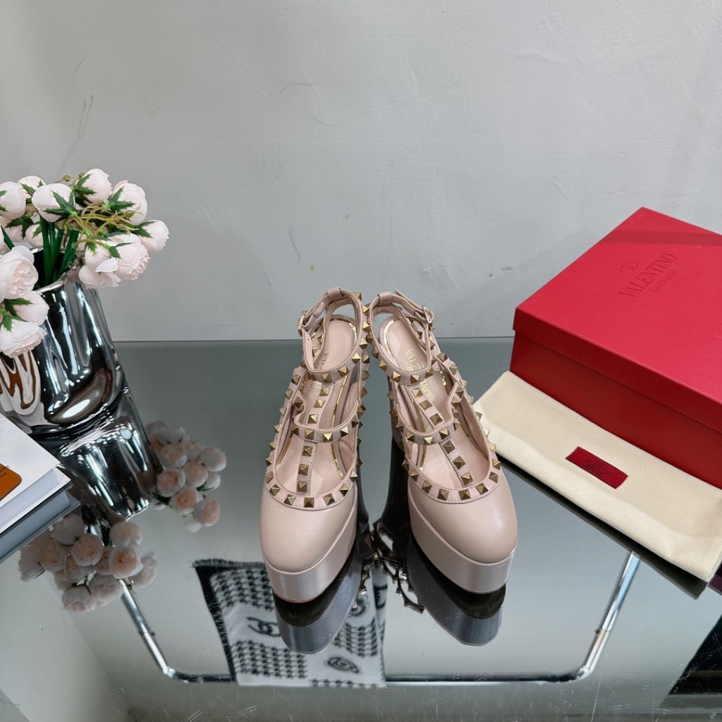 Valentino Classic Valentino High Heels Classic Thick Heel Rivet for ...