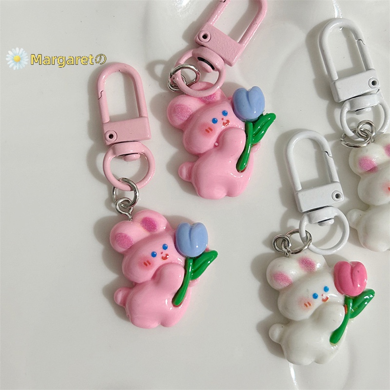 [Margaret] Cute Mini Tulip Rabbit Keychain Lovely Pink Bunny Doll Key ...