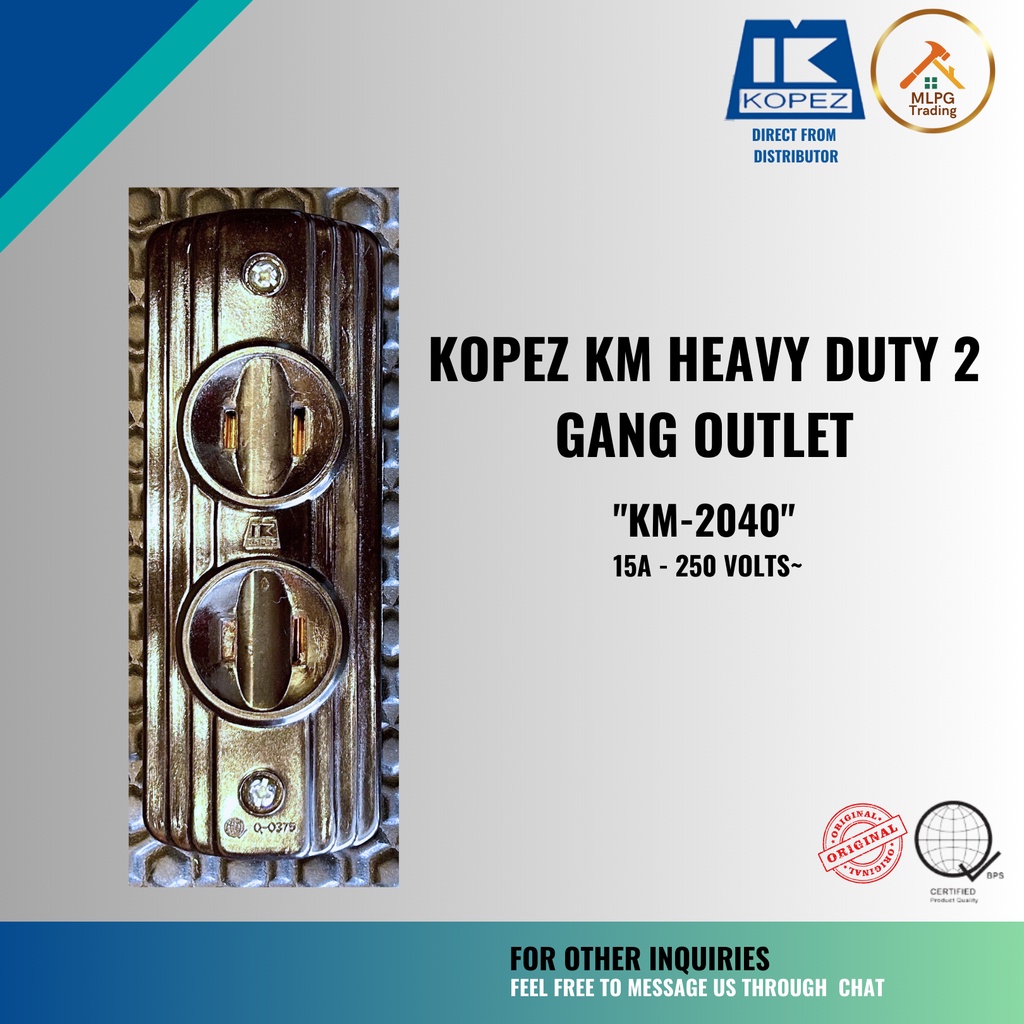 KM Heavy Duty 2 Gang Outlet | KM-2040 (15A-250V) | Shopee Philippines