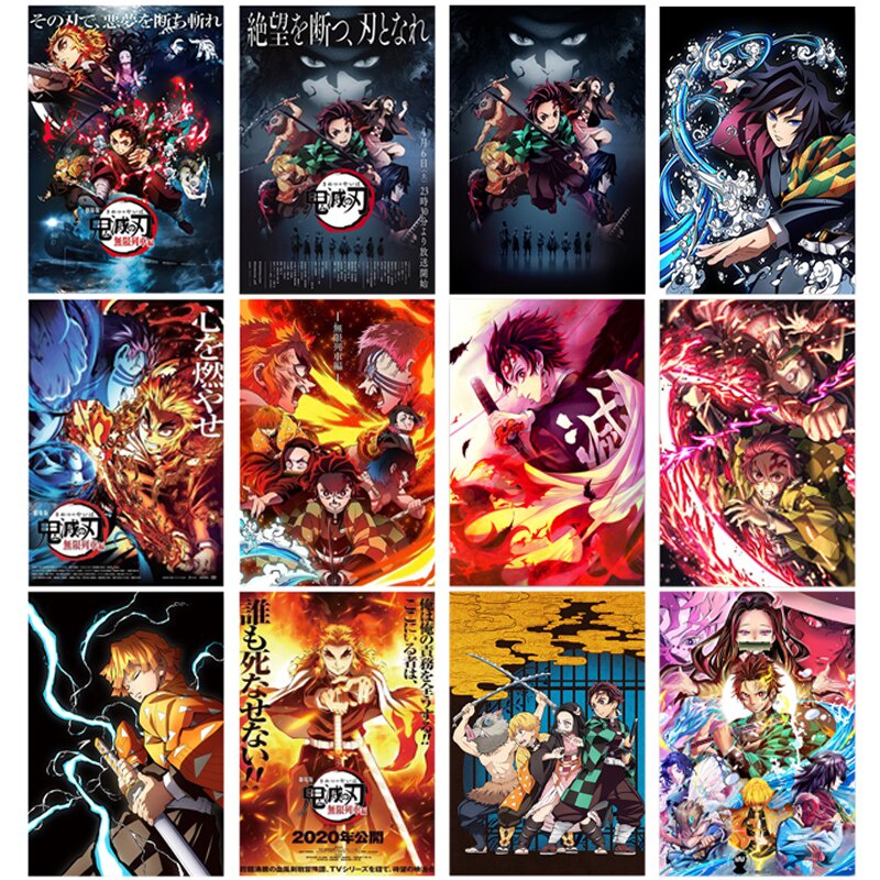 Japanese Anime Art Picture Print Silk Poster Home Wall Decor Lot Style ...