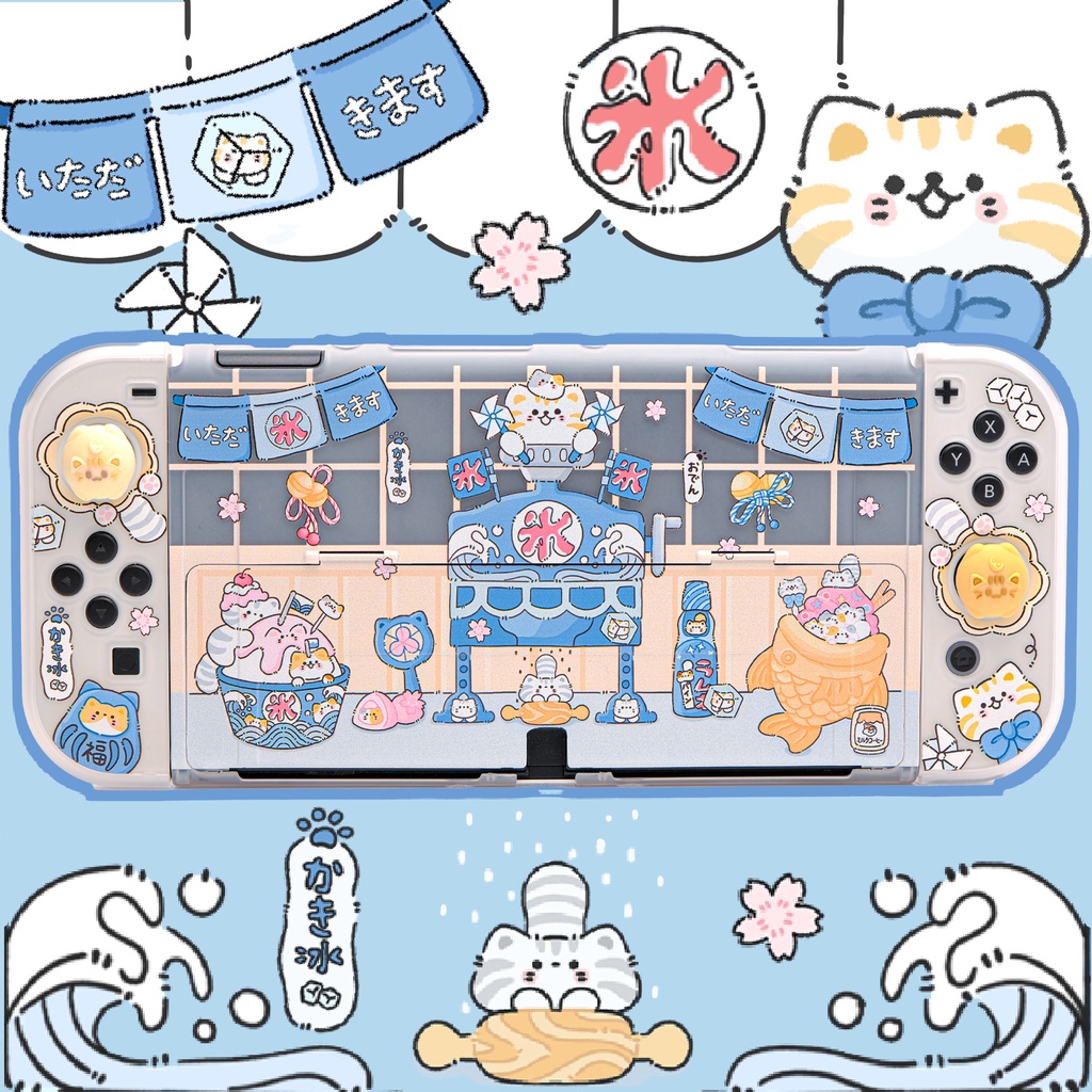 Shaved Ice Cat Themed Cute Protective Case for Nintendo Switch and ...