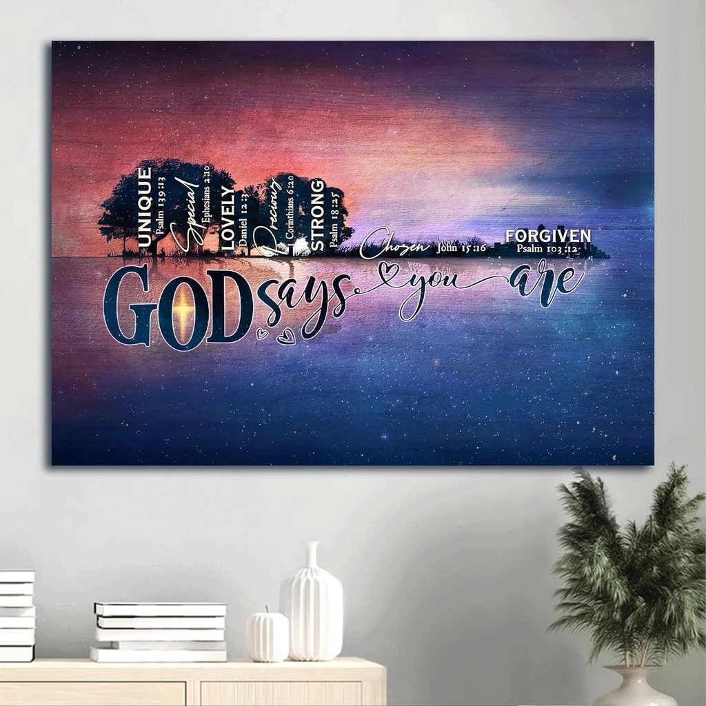 Bible Verses Landscape Poster Wall Decor You Are Chosen You Are ...