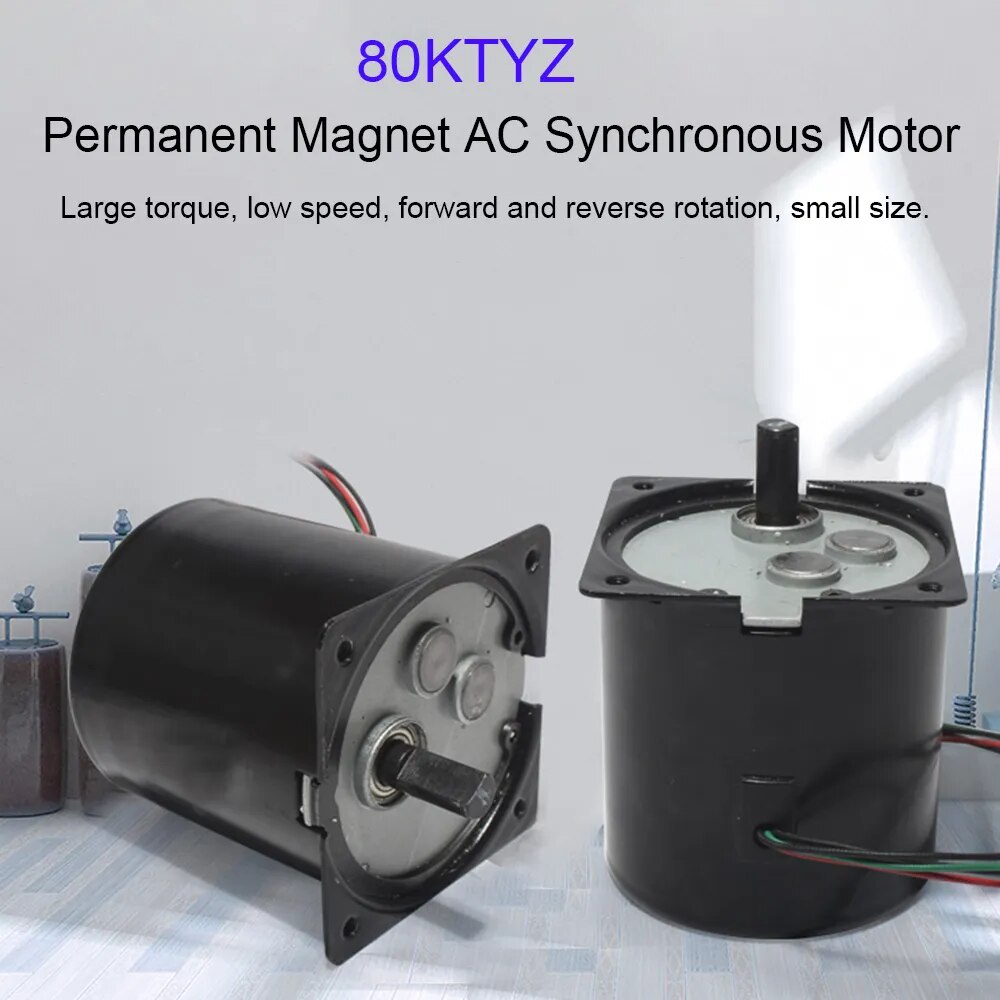 1PC motor 80KTYZ AC motor 220V 5rpm -110rpm motor micro slow speed ...