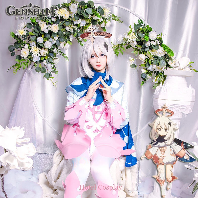 Genshin Impact Paimon Cosplay Costume Kids Wig Accessories Full Set ...
